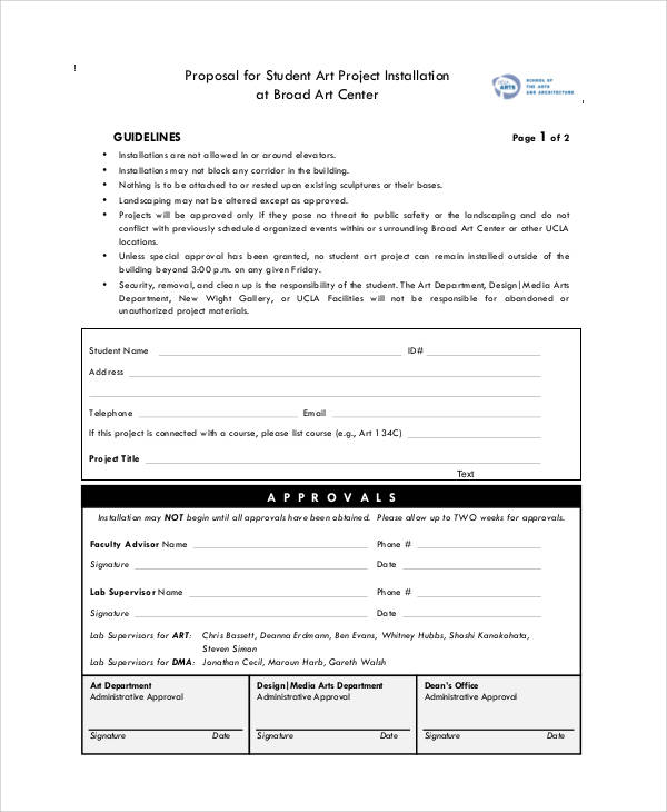 Art Project Proposal Template