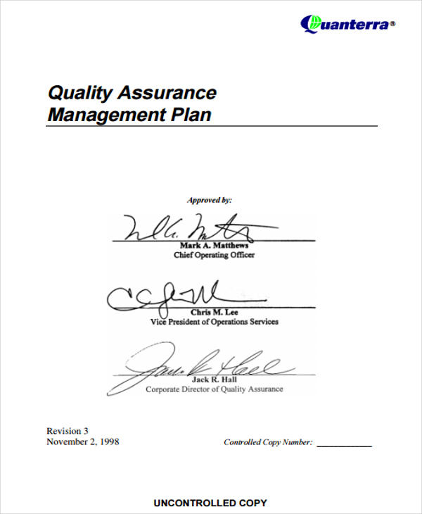 9+ Quality Management Plan Templates -Free PDF, Word Format Download