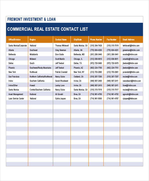 10+ FREE Real Estate List Templates - Free Samples, Examples Format ...