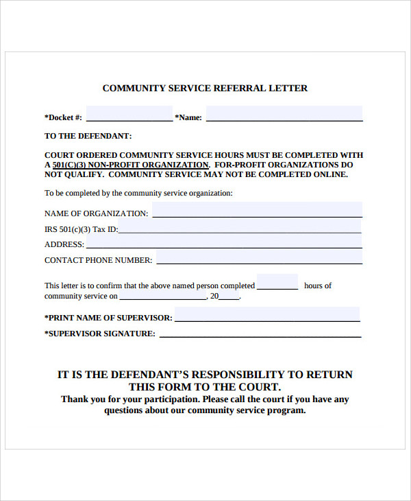 45 Free Service Letters