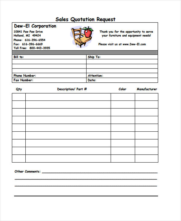 Sales Quotation Template - 10+ Free Samples, Examples Format Download