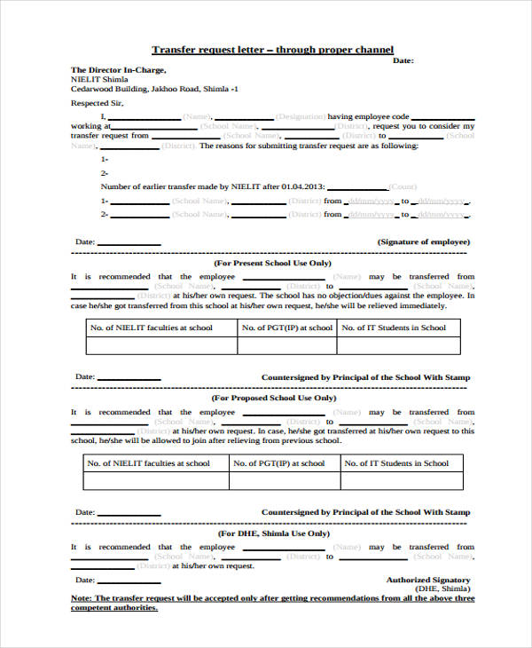 25+ Transfer Letter Samples