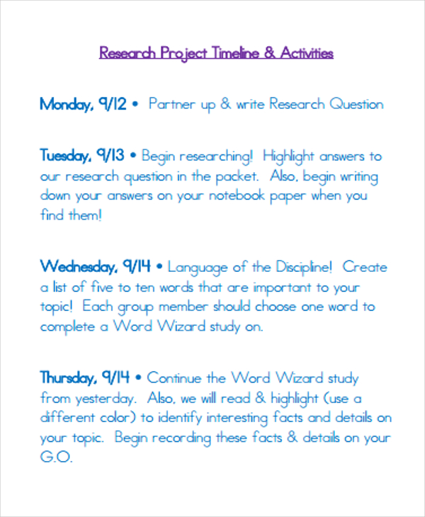 39+ Project Timeline Examples - Word, PDF, Docs