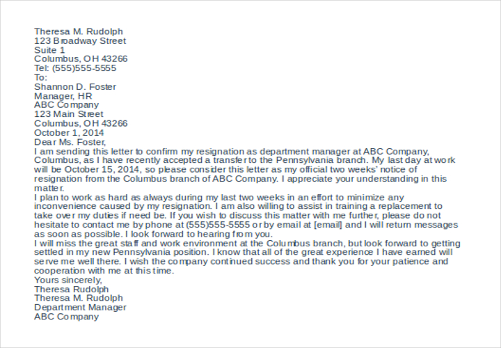 Resignation Letter For Toxic Work Environment Tutore
