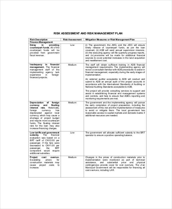 11 Risk Management Plan Templates Free Samples Examples Format Download Free Premium 