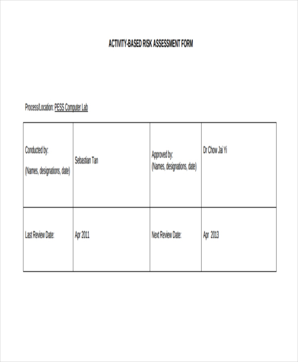 25+ Sample Risk Assessment Forms