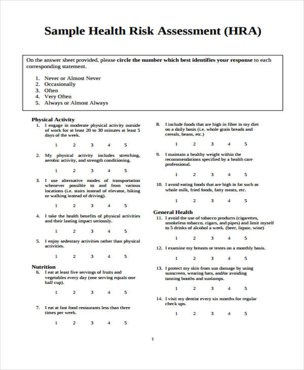 41+ Risk Assessment Templates in PDF