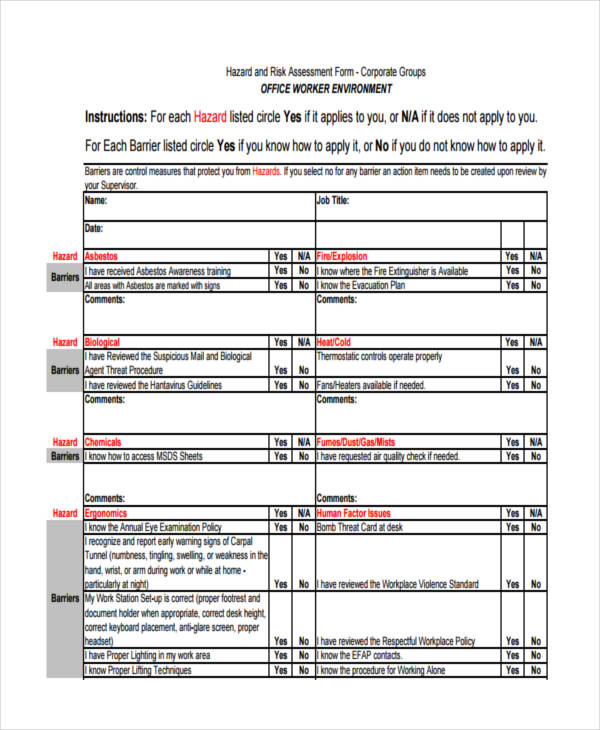 42+ Risk Assessment Templates