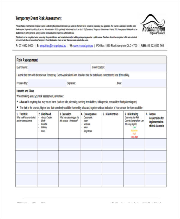 41+ Risk Assessment Templates in PDF
