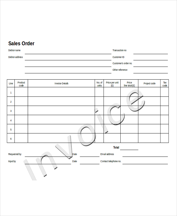 Sales Order Templates - 6+ Free Samples, Examples, Format Download