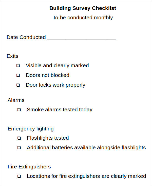 Building Checklist Templates - 18+ Word, PDF Format Download