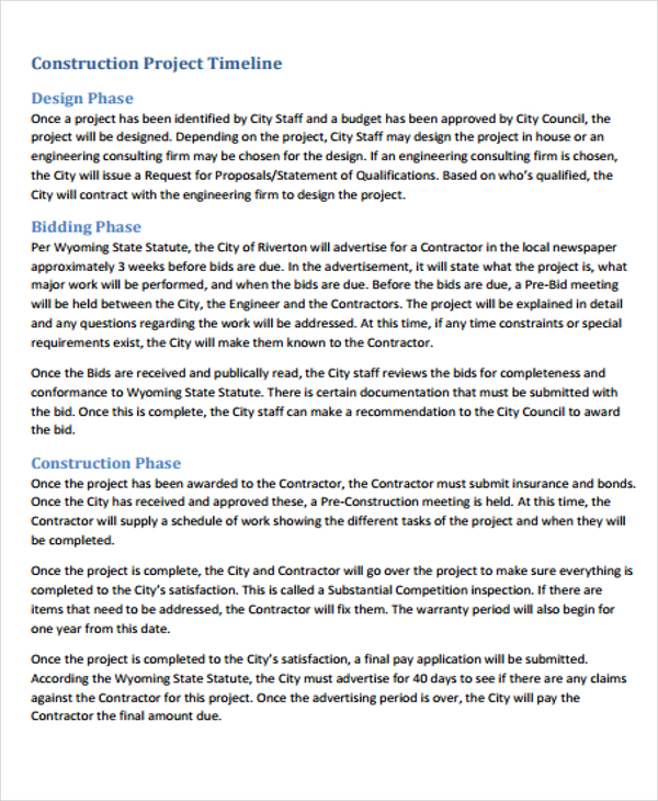 39+ Project Timeline Examples - Word, PDF, Docs