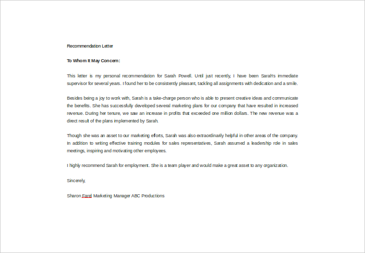 Letter Of Reference For Bad Employee Onvacationswall