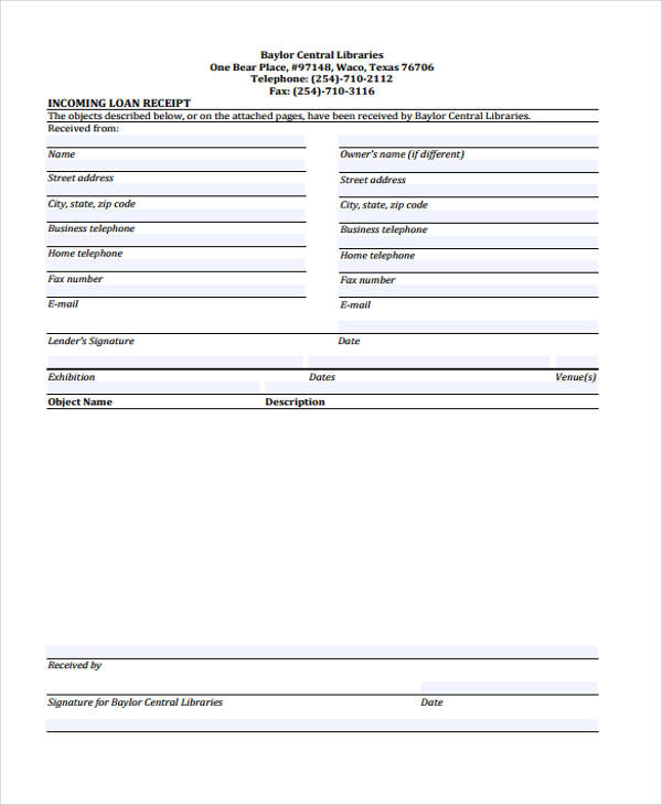 5+ Loan Receipt Templates - Free Word, PDF Format Download