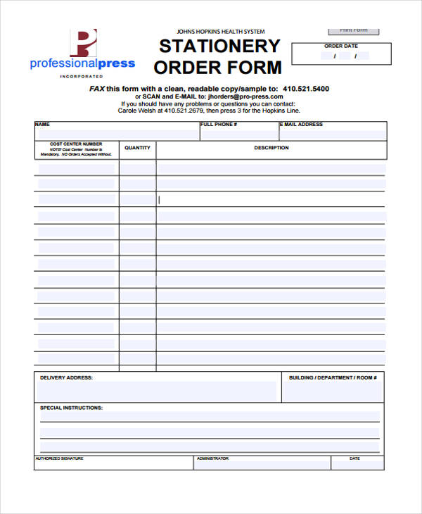 School Specialty Printable Order Form Printable Forms Free Online