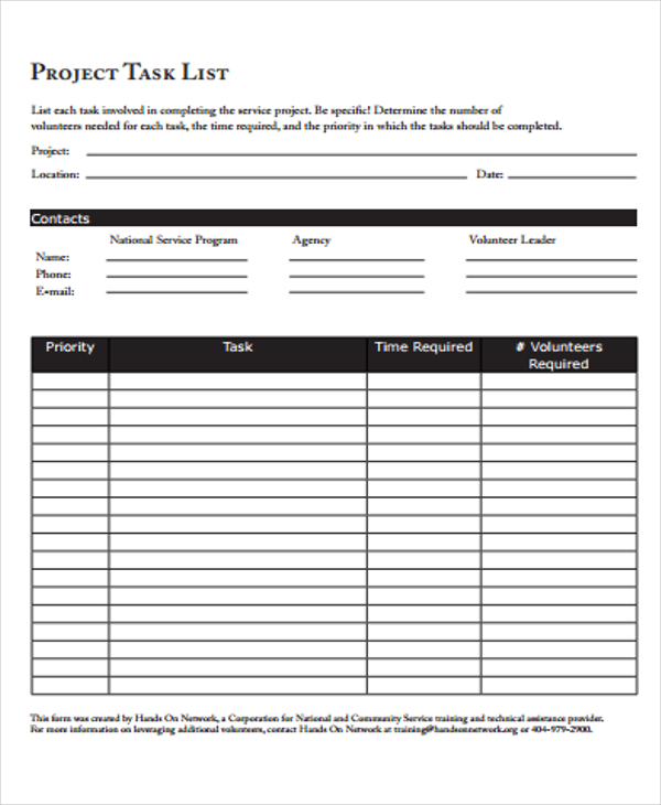 20 Free Task List Templates