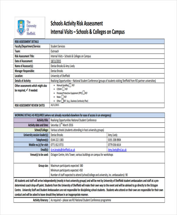 25+ Sample Risk Assessment Forms