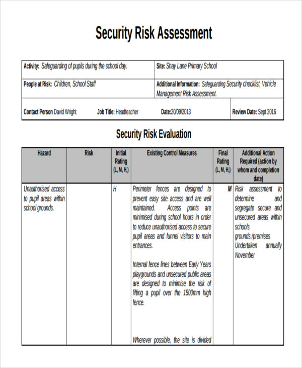 25+ Sample Risk Assessment Forms