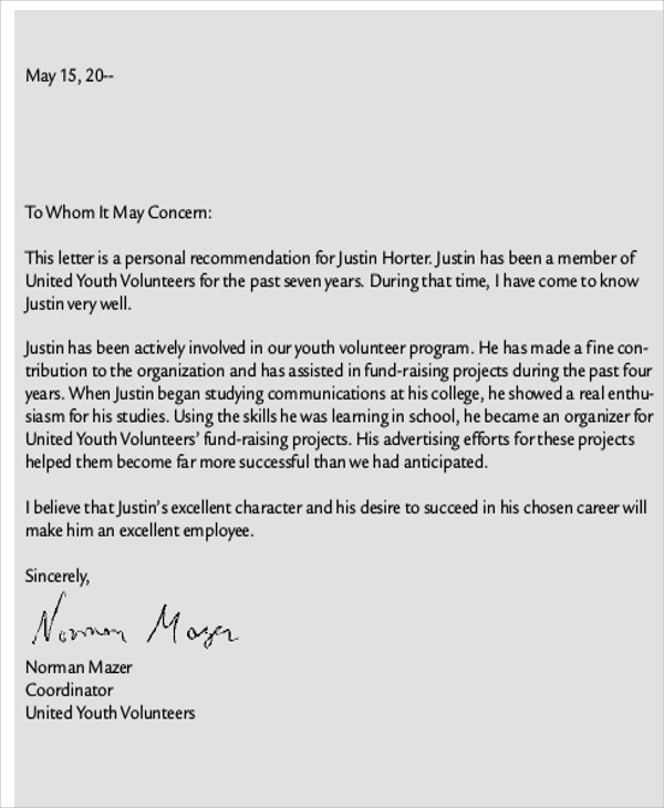 9+ Sample School Reference Letters - Free Samples, Examples Format Download