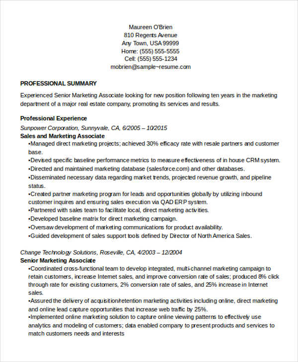 27+ Marketing Resume Templates in PDF