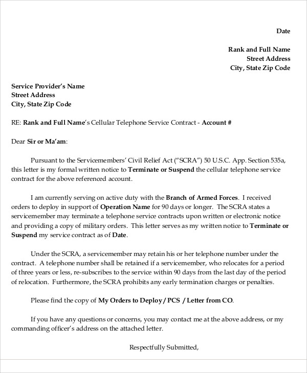 45 Free Service Letters