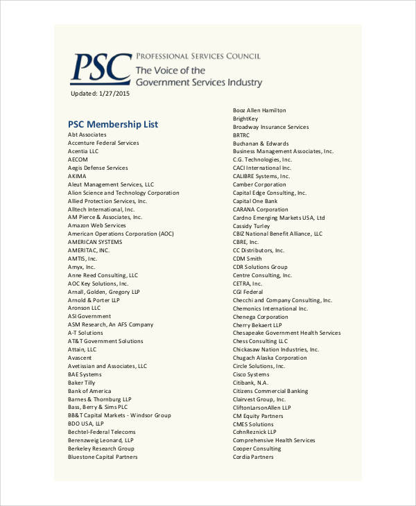 Service List Templates - 6+ Free Samples, Examples Format Download