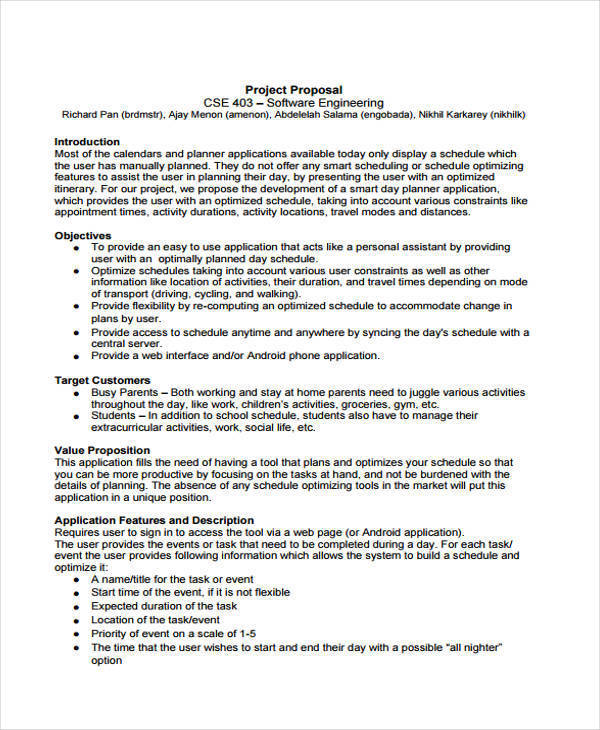 Project Proposal Sample For Students Master Of Template Document