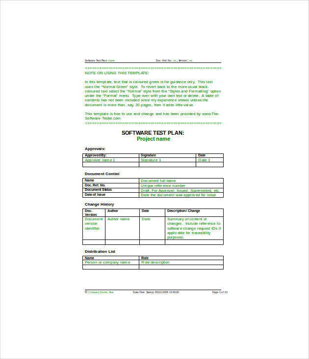 13+ Simple Test Plan Templates - PDF, Word