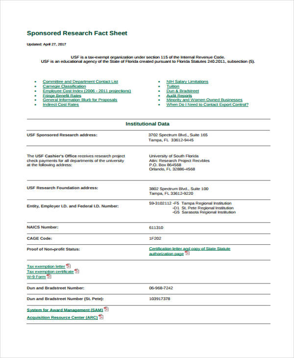 32 Fact Sheet Templates in PDF