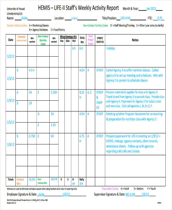 29+ Weekly Report Templates in Word