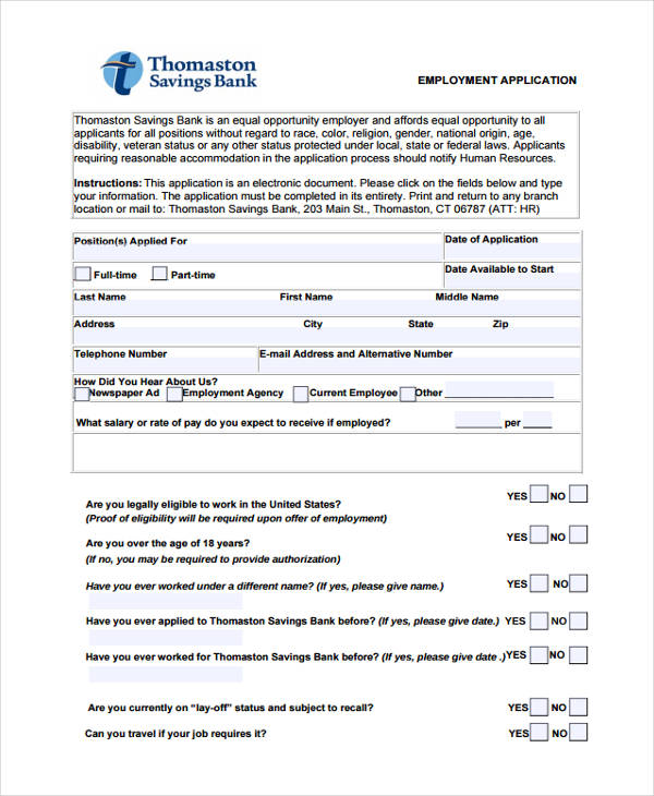 33+ Job Application Templates | Free & Premium Templates
