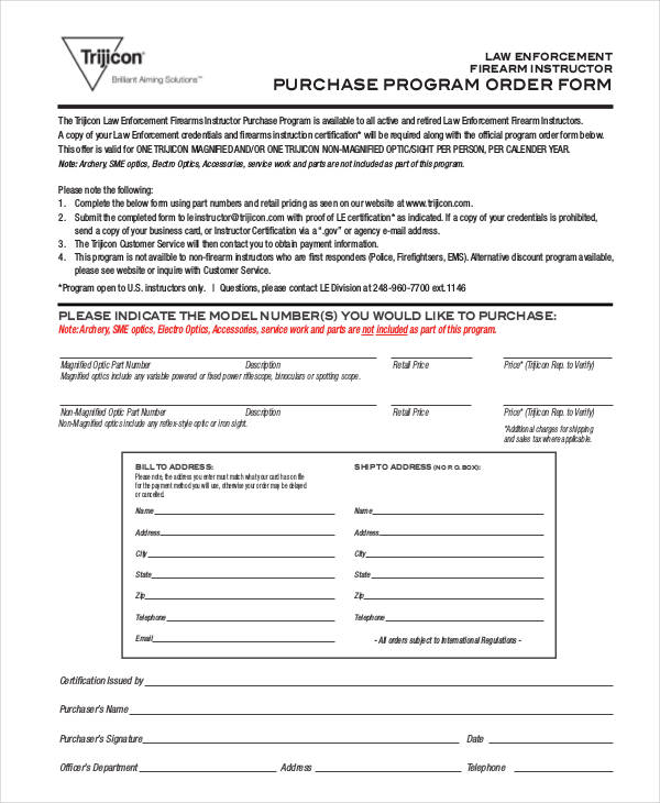 16+ Purchase Order Formats