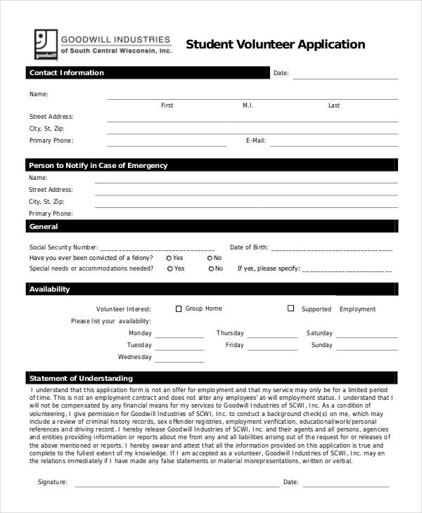 41+ Application Templates in PDF