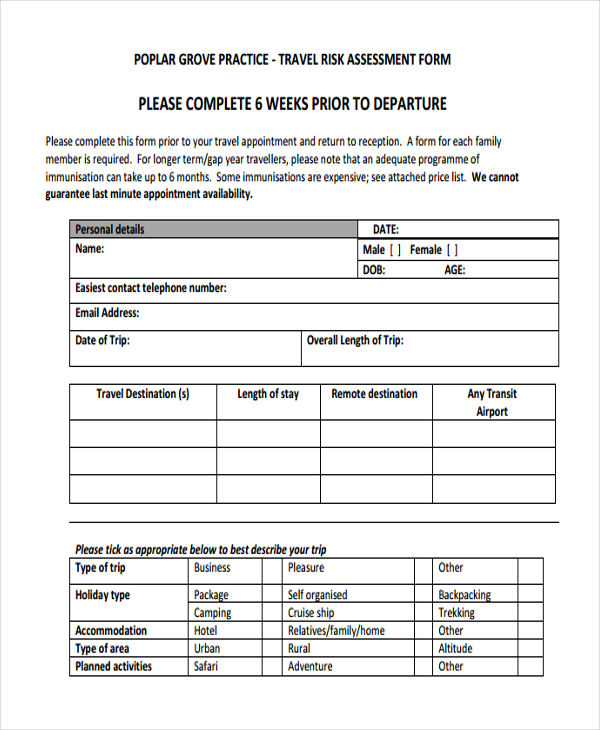 26+ Risk Assessment Form Templates