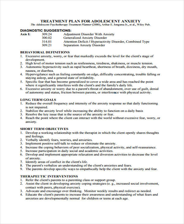35 Treatment Plan Templates