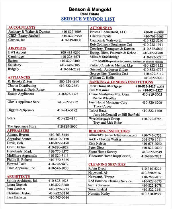 10+ FREE Real Estate List Templates - Free Samples, Examples Format ...