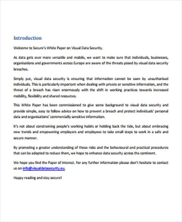 43+ Free White Paper Templates