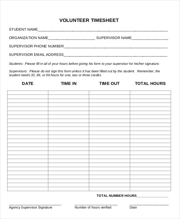30+ Printable Timesheet Templates - Word, PDF