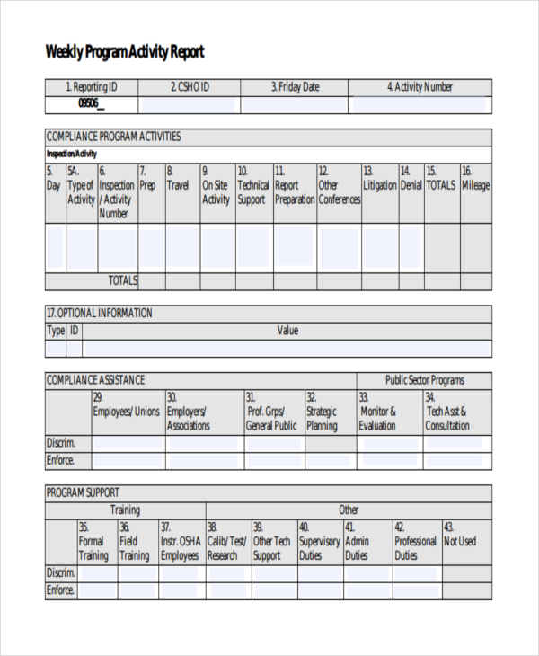 45+ Sample Weekly Report Templates - Word, PDF | Free & Premium Templates