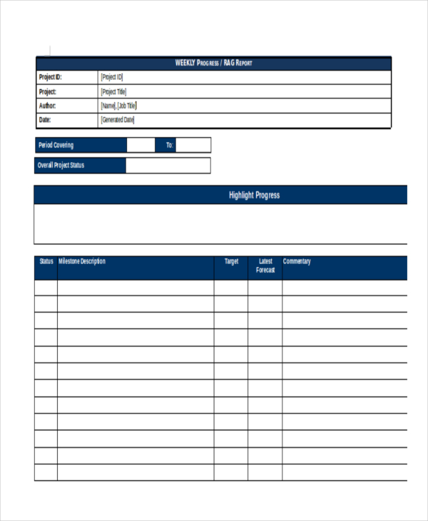 45+ Sample Weekly Report Templates - Word, PDF