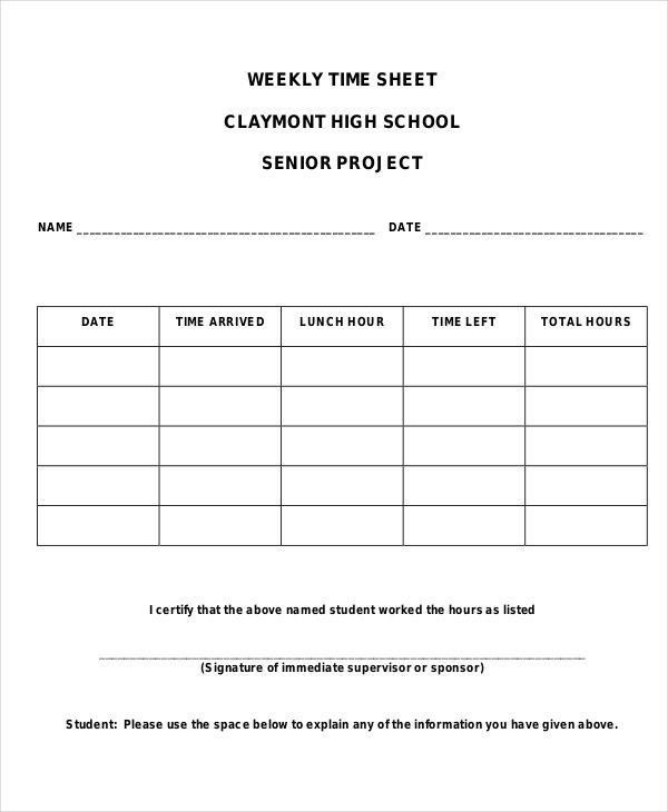 30+ Printable Timesheet Templates - Word, PDF