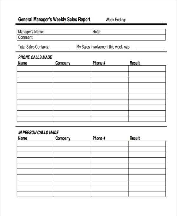45 Sample Weekly Report Templates Word PDF