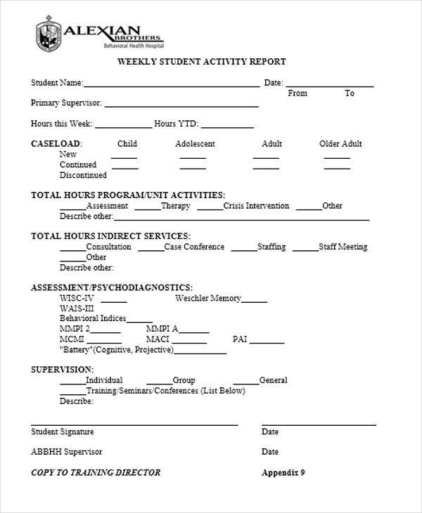 29+ Weekly Report Templates in Word