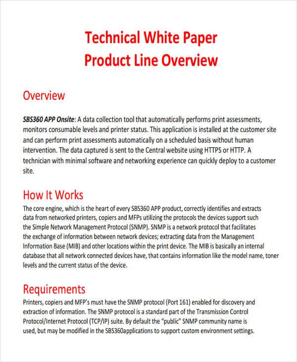 College Essay Technical Paper Sample