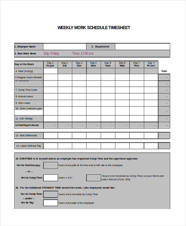 30+ Printable Timesheet Templates - Word, PDF