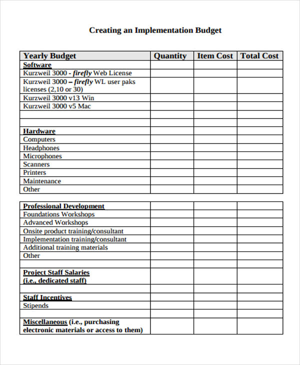 9 Yearly Budget Templates Word PDF Excel