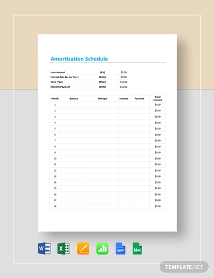 Amortization Schedule Template 7 Free Excel Documents Download