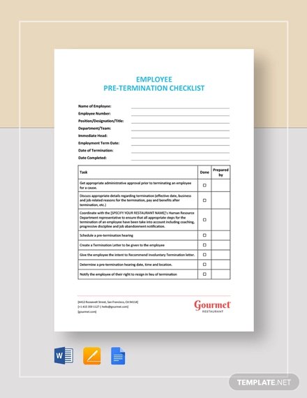 Termination Checklist Template - 26+ Free Word, Excel, PDF Documents ...