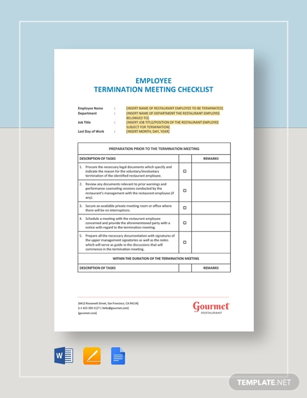 Termination Checklist Template - 26+ Free Word, Excel, PDF Documents ...