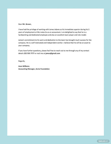 11+ Sample Accountant Reference Letters - Free Samples, Examples Format ...